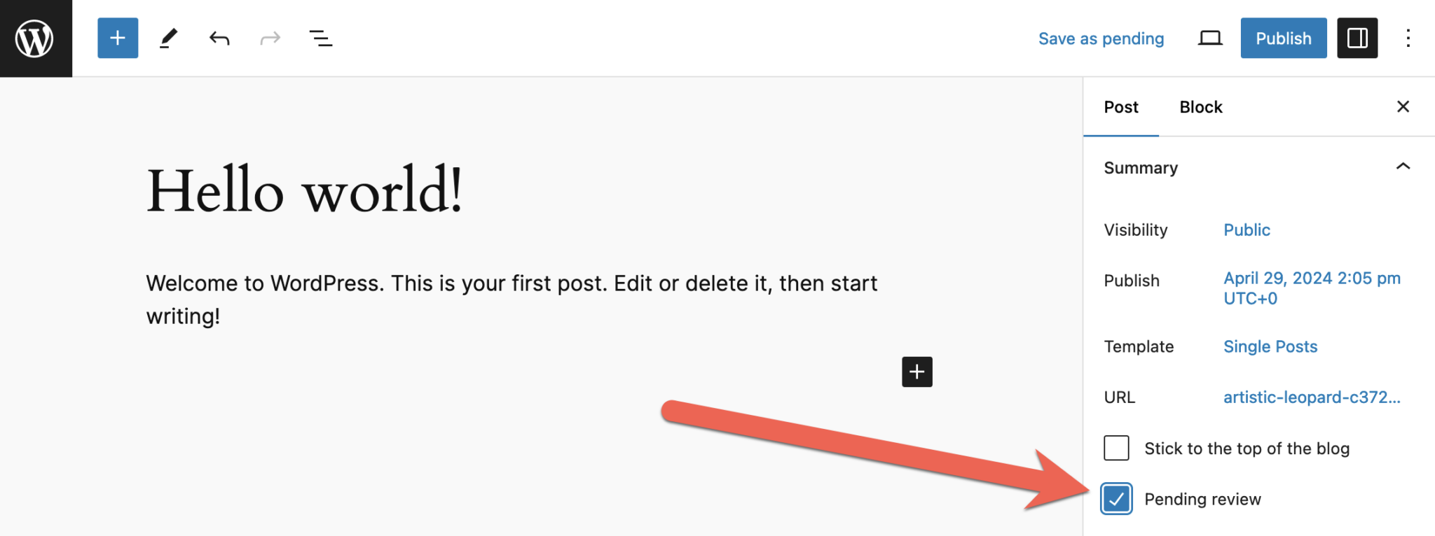 How to Use the Pending Review Status in WordPress - OSTraining